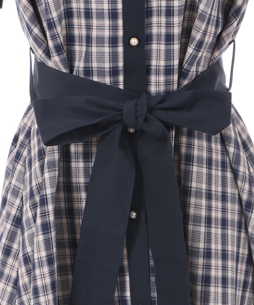 チェックバイカラーシャツワンピース | outlet | axes femme チェックバイカラーシャツワンピース | outlet | axes femme