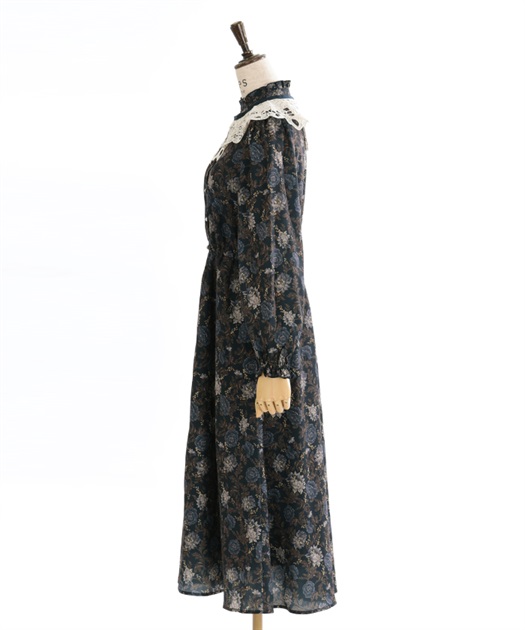 レース襟付き花柄ワンピース | outlet | axes femme online shop レース襟付き花柄ワンピース | outlet | axes femme online shop
