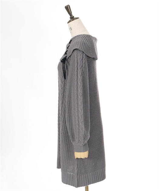 W編み上げニットチュニック | axes femme | axes femme online shop W編み上げニットチュニック | axes femme | axes femme online shop