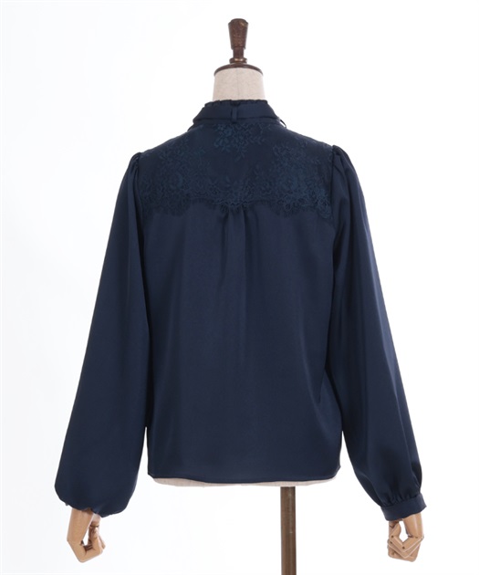 花刺繍リボンサテンブラウス | outlet | axes femme online shop 花刺繍リボンサテンブラウス | outlet | axes femme online shop