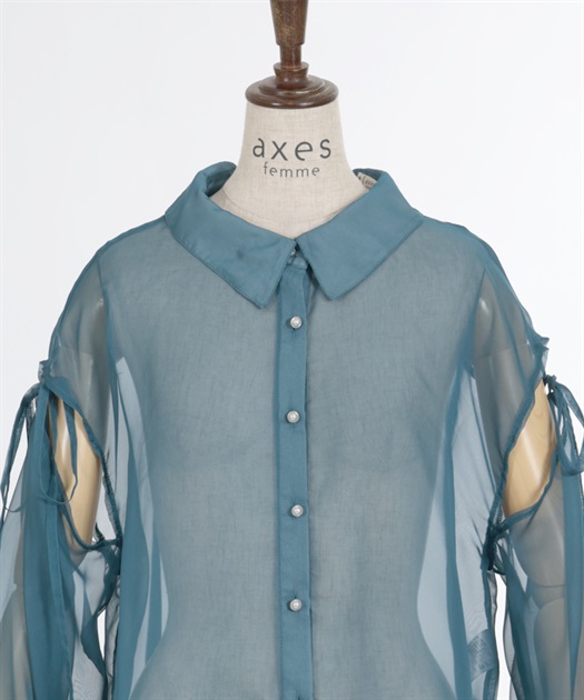 肩開きシアーシャツ | outlet | axes femme online shop 肩開きシアーシャツ | outlet | axes femme online shop