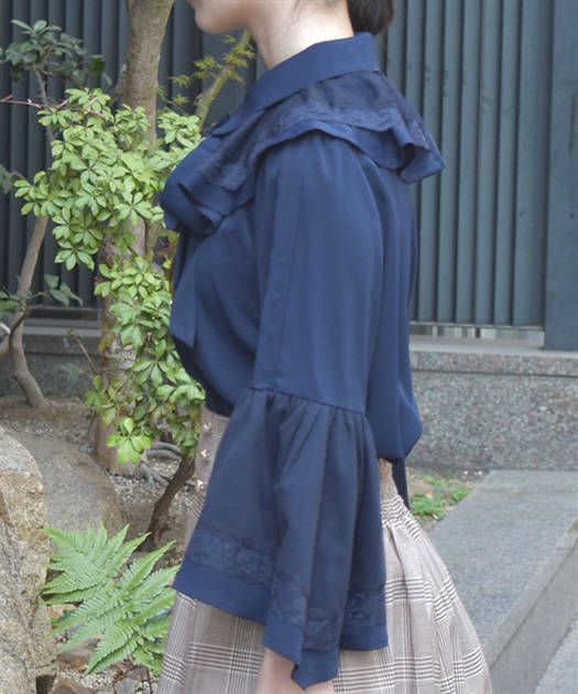 姫袖風リボン付フリルブラウス | レディース服・レディース 姫袖風リボン付フリルブラウス | レディース服・レディース