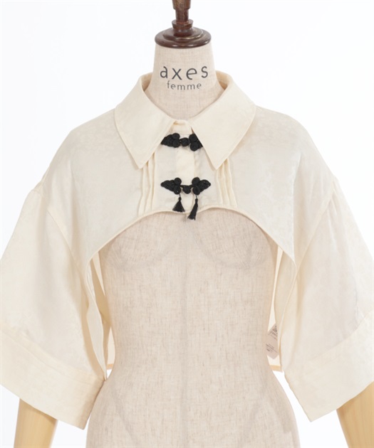 チャイナ釦ショートボレロブラウス | 衣料 | axes femme online shop チャイナ釦ショートボレロブラウス | 衣料 | axes femme online shop