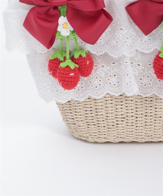 いちごあみぐるみ付カゴバッグ【受注生産】 | kawaii | axes いちごあみぐるみ付カゴバッグ【受注生産】 | kawaii | axes