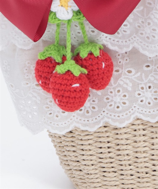 いちごあみぐるみ付カゴバッグ【受注生産】 | kawaii | axes いちごあみぐるみ付カゴバッグ【受注生産】 | kawaii | axes