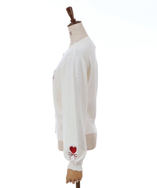 ハートリボン刺繍ニットカーディガン | outlet | axes femme ハートリボン刺繍ニットカーディガン | outlet | axes femme