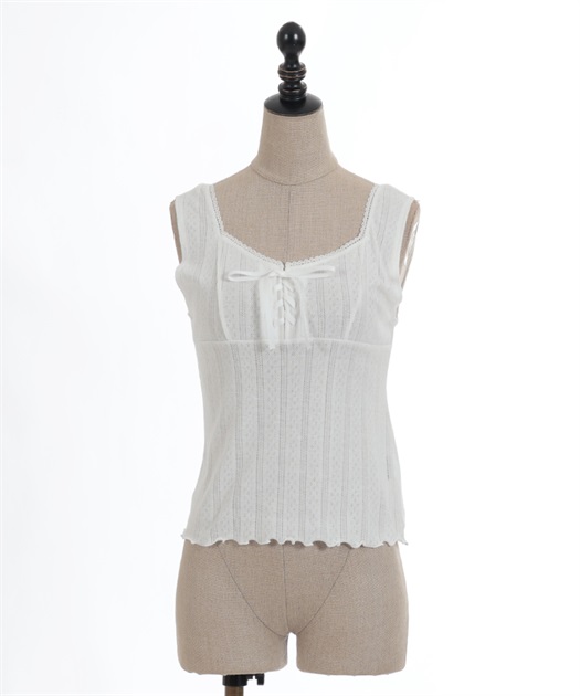 レースアップデザインタンク | outlet | axes femme online shop レースアップデザインタンク | outlet | axes femme online shop