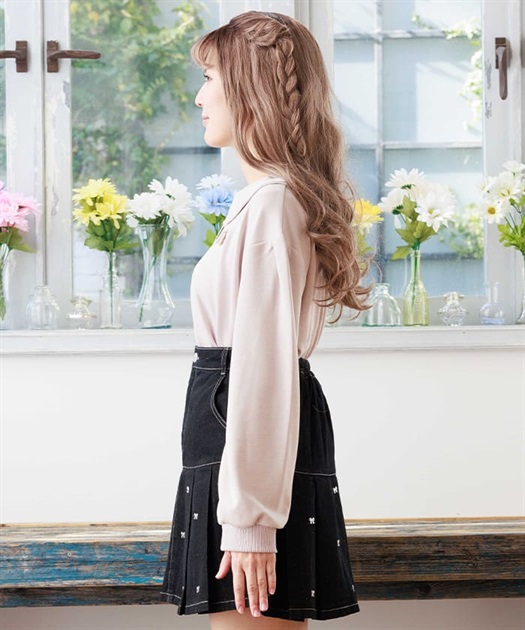 キャット刺繍襟付プルオーバー | 衣料 | axes femme online shop キャット刺繍襟付プルオーバー | 衣料 | axes femme online shop